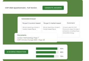AI for CDP Climate Survey Reporting | Faster CDP Responses & Gap Analysis